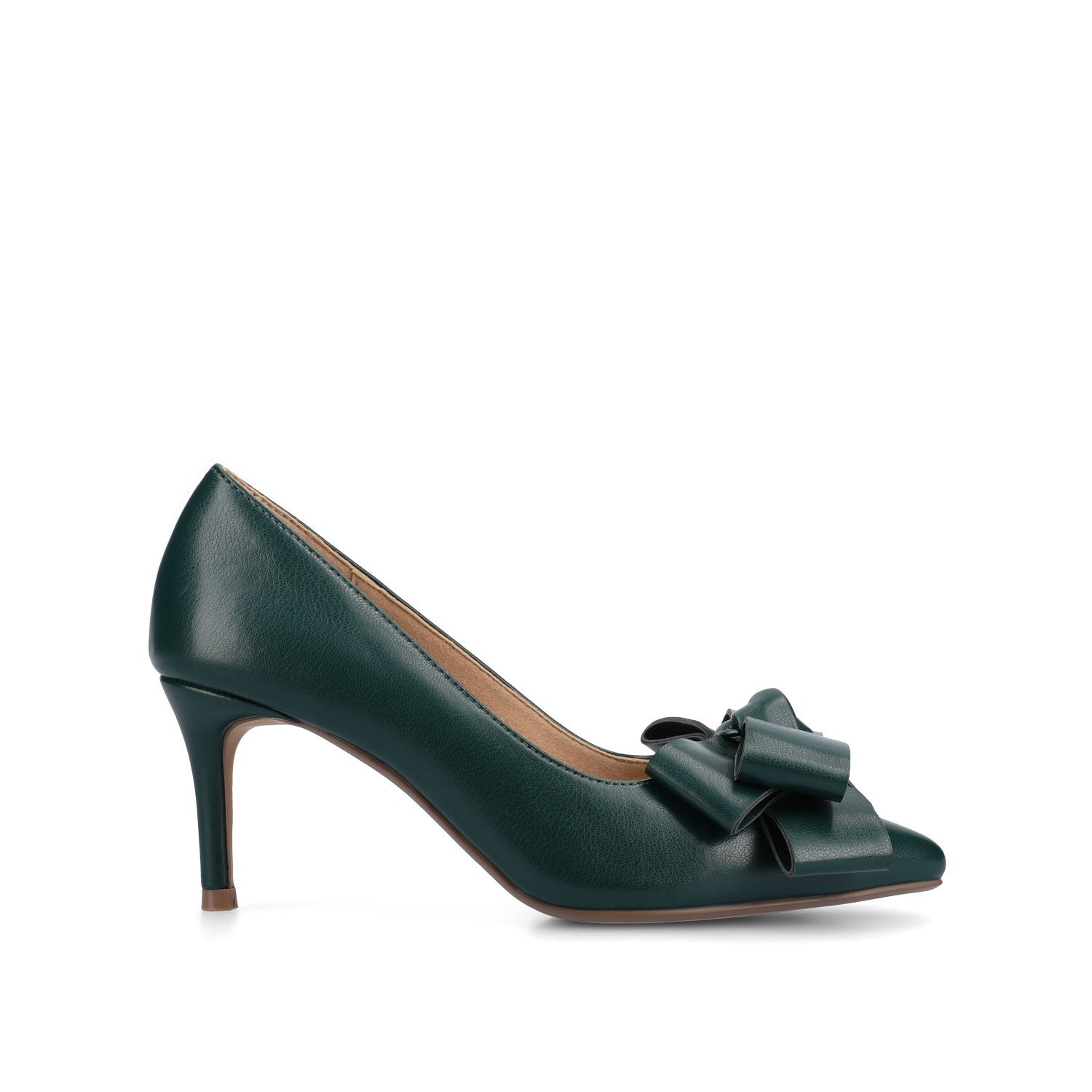 CRYSTOL STILETTO PUMP HEELS IN VEGAN LEATHER IN WIDE - Pine