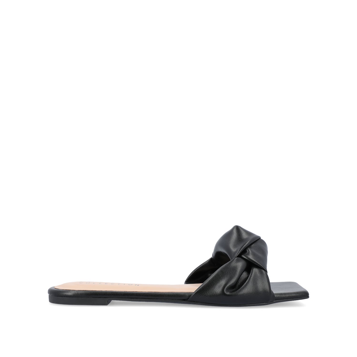 DIANAH SLIDE SANDALS IN VEGAN LEATHER - Black
