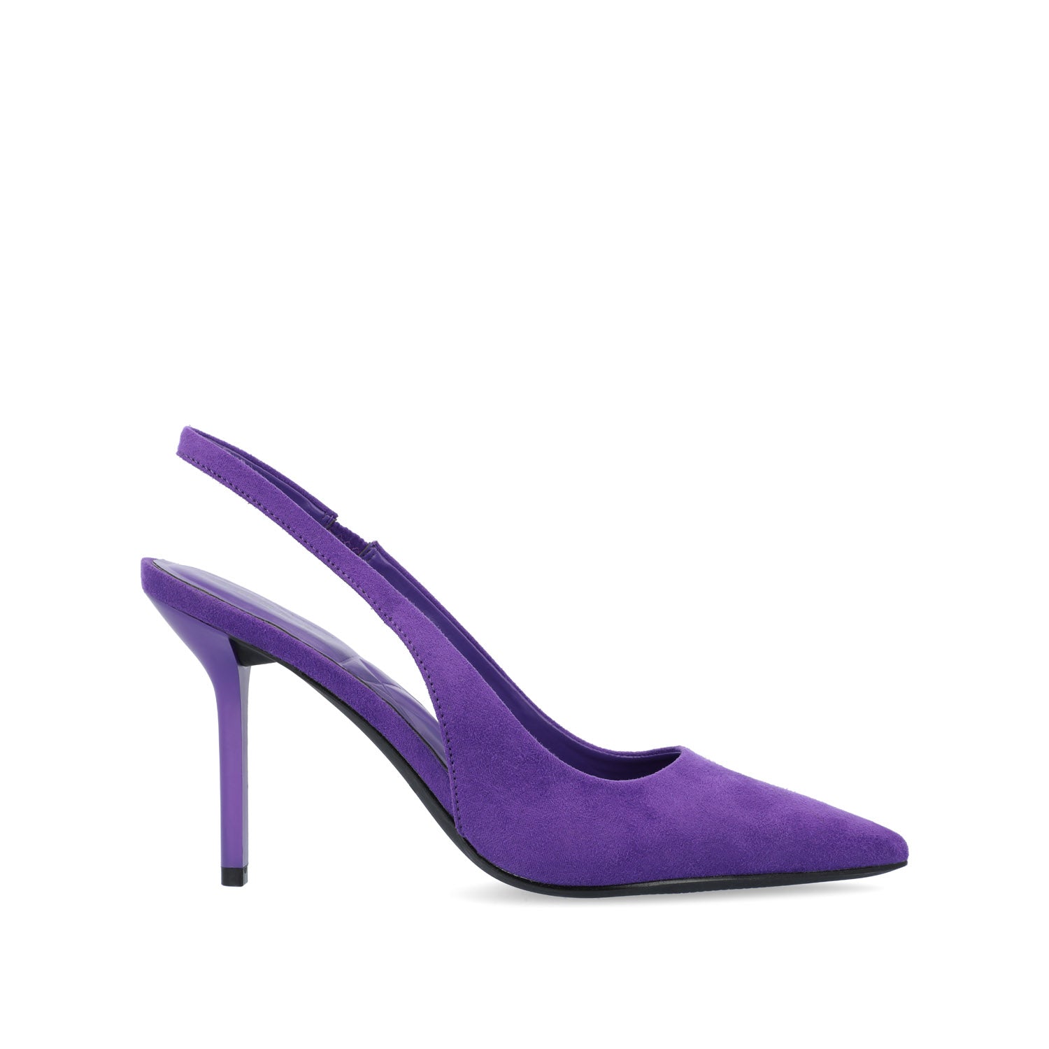 ELENNEY SLINGBACK STILETTO HEELS - Purple Faux Suede