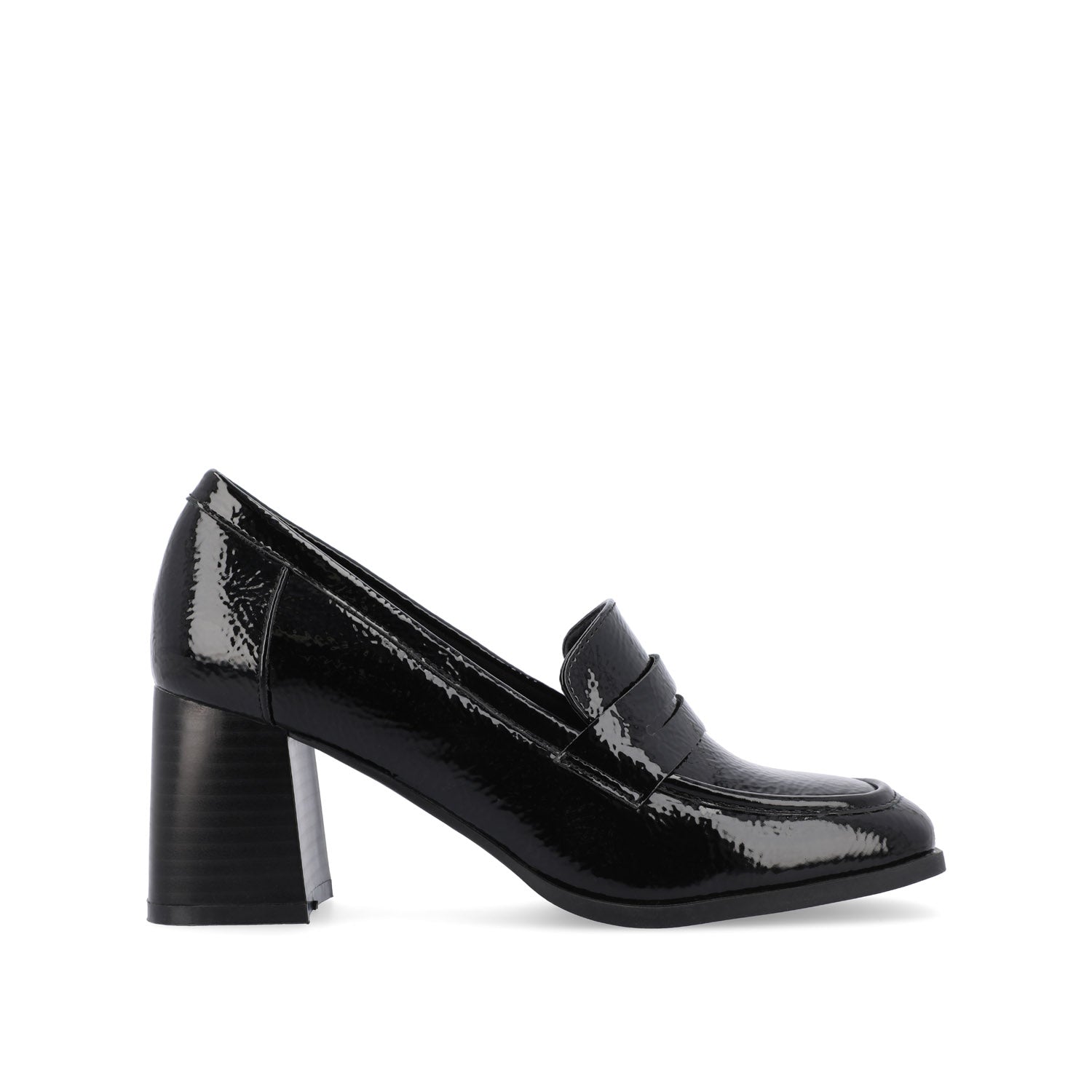 MALLEAH BLOCK HEEL LOAFERS - Patent Black