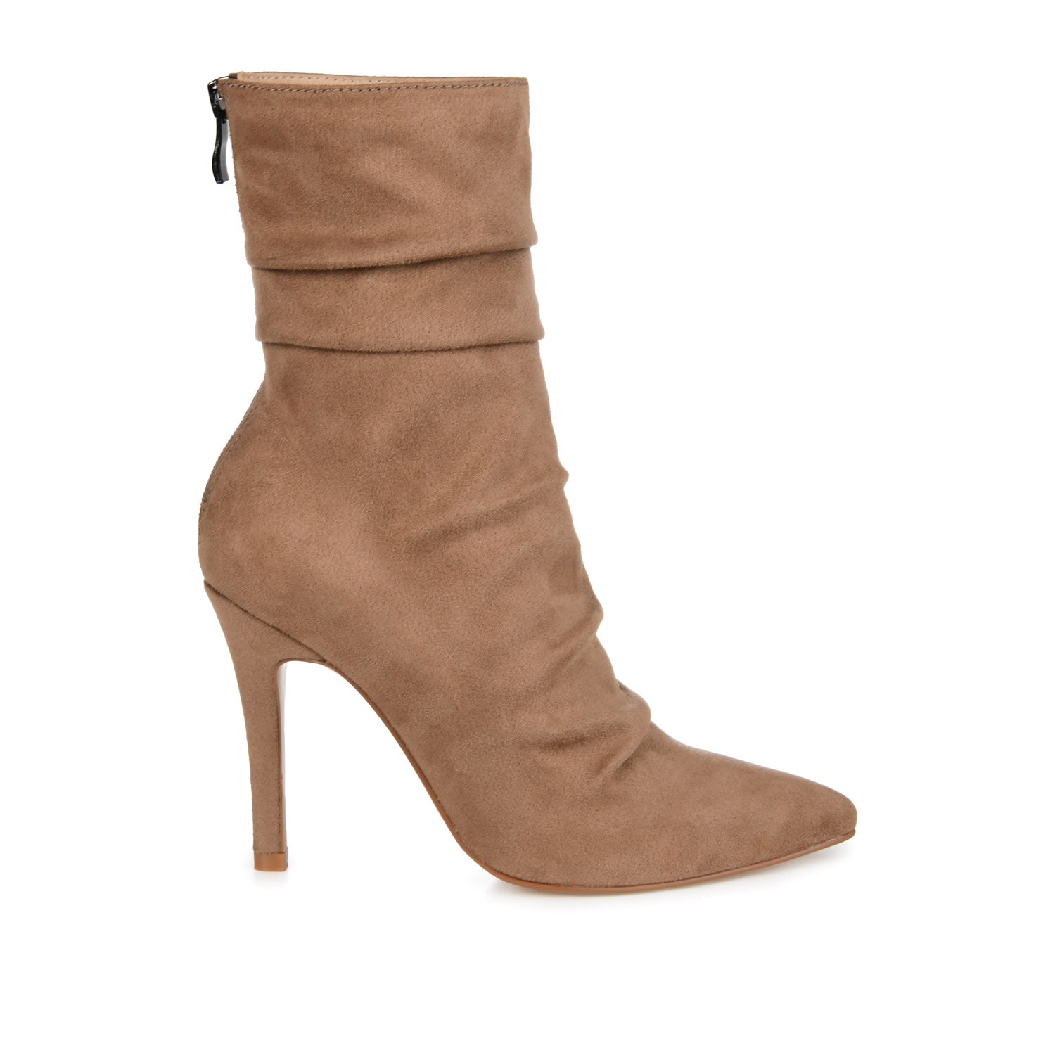MARKIE STILETTO HEELED BOOTIES IN FAUX SUEDE - Tan
