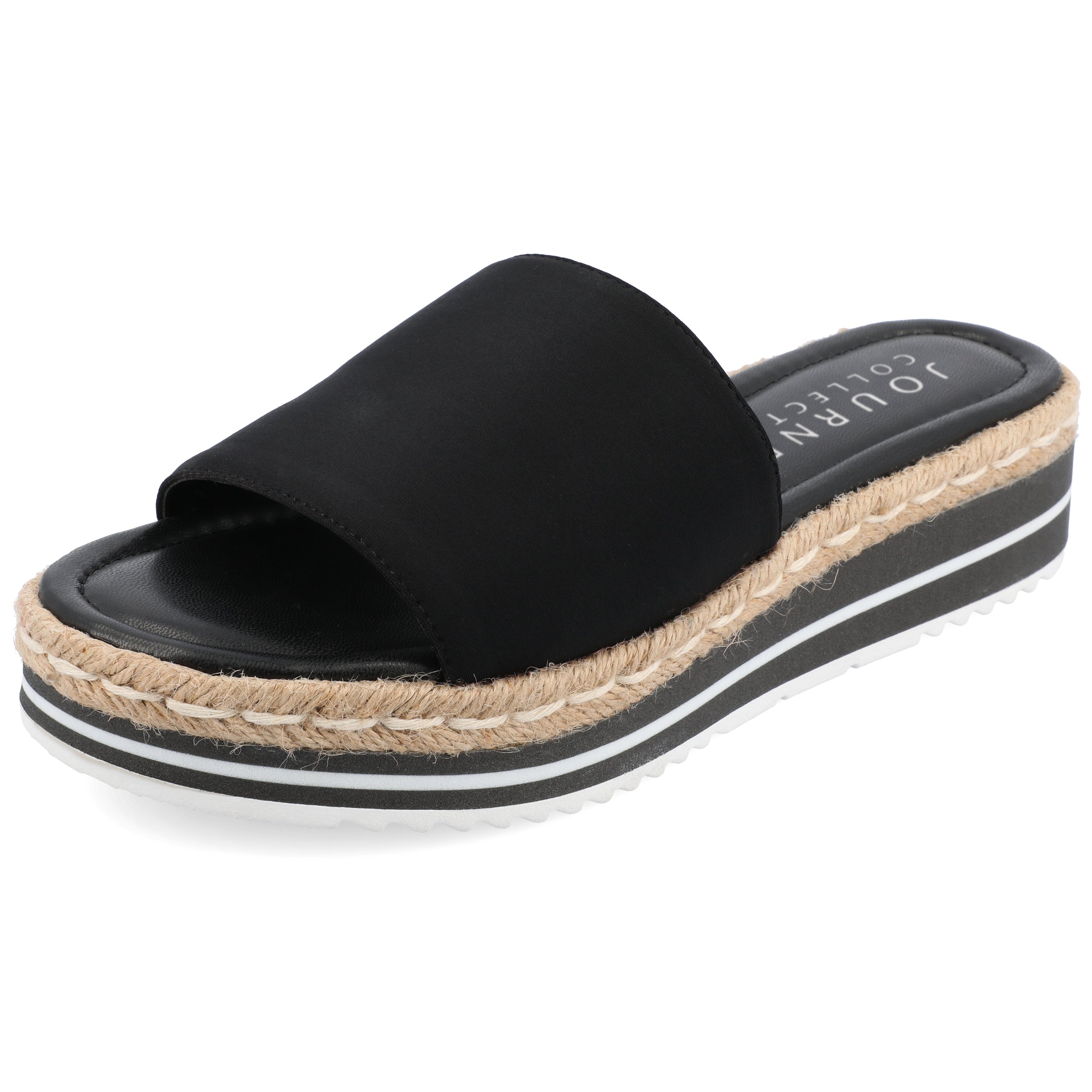 ROSEY ESPADRILLE WEDGE HEEL SLIDE SANDALS IN WIDE – Journee Collection