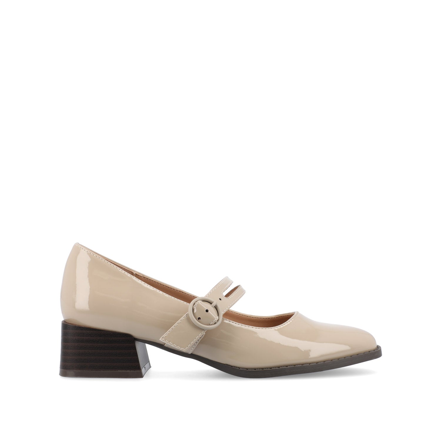 SAVVI MARY JANE PUMP HEELS IN VEGAN LEATHER - Patent/Black