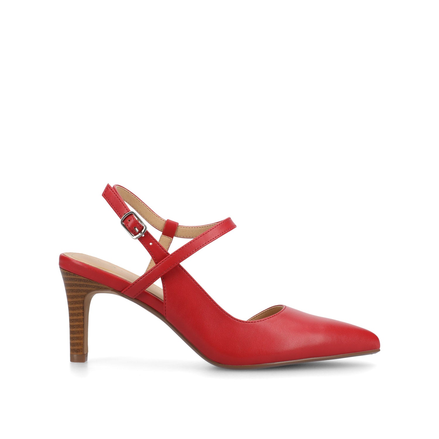 SCIPIO CROSSOVER ANKLE STRAP PUMPS - Red