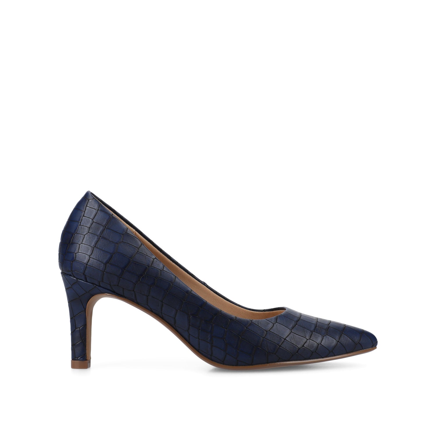 SCYLEE STILETTO PUMP HEELS IN WIDE - Blue Croco