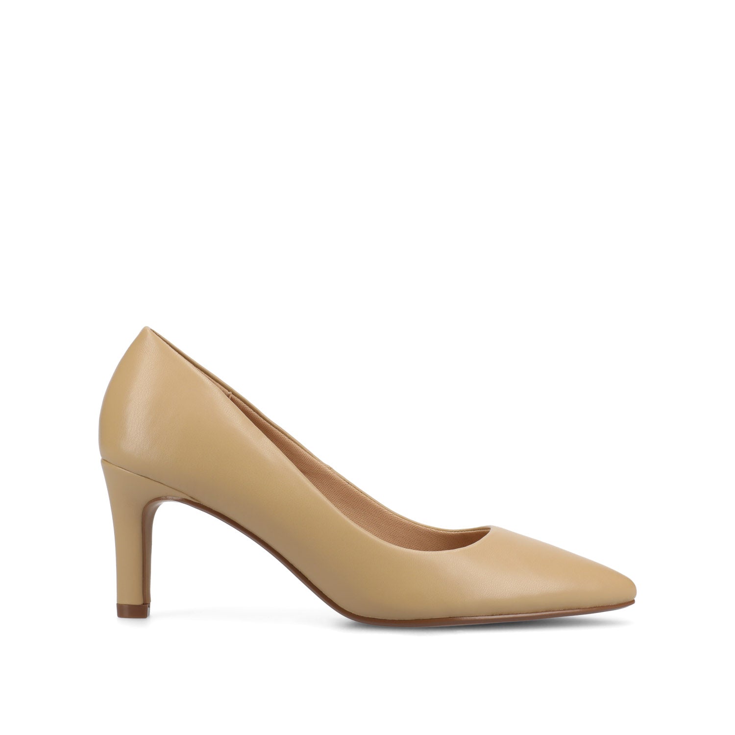 SCYLEE LEATHER STILETTO HEELS IN WIDE - Tan PU
