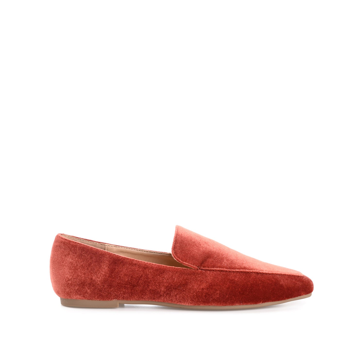 SILAS SQUARE TOE LOAFER IN VELVET - Rust