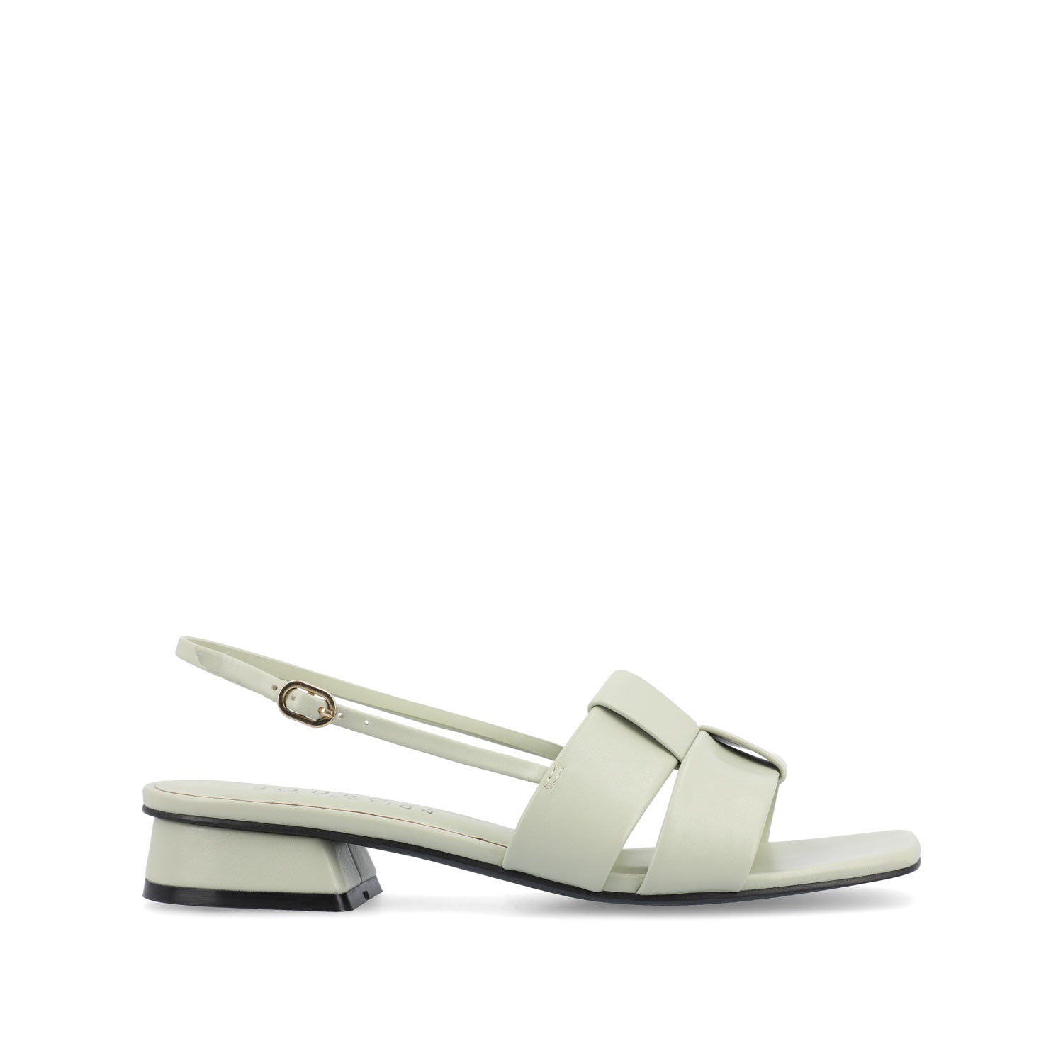 TABATHA LOW BLOCK HEELS IN VEGAN LEATHER IN WIDE - Sage