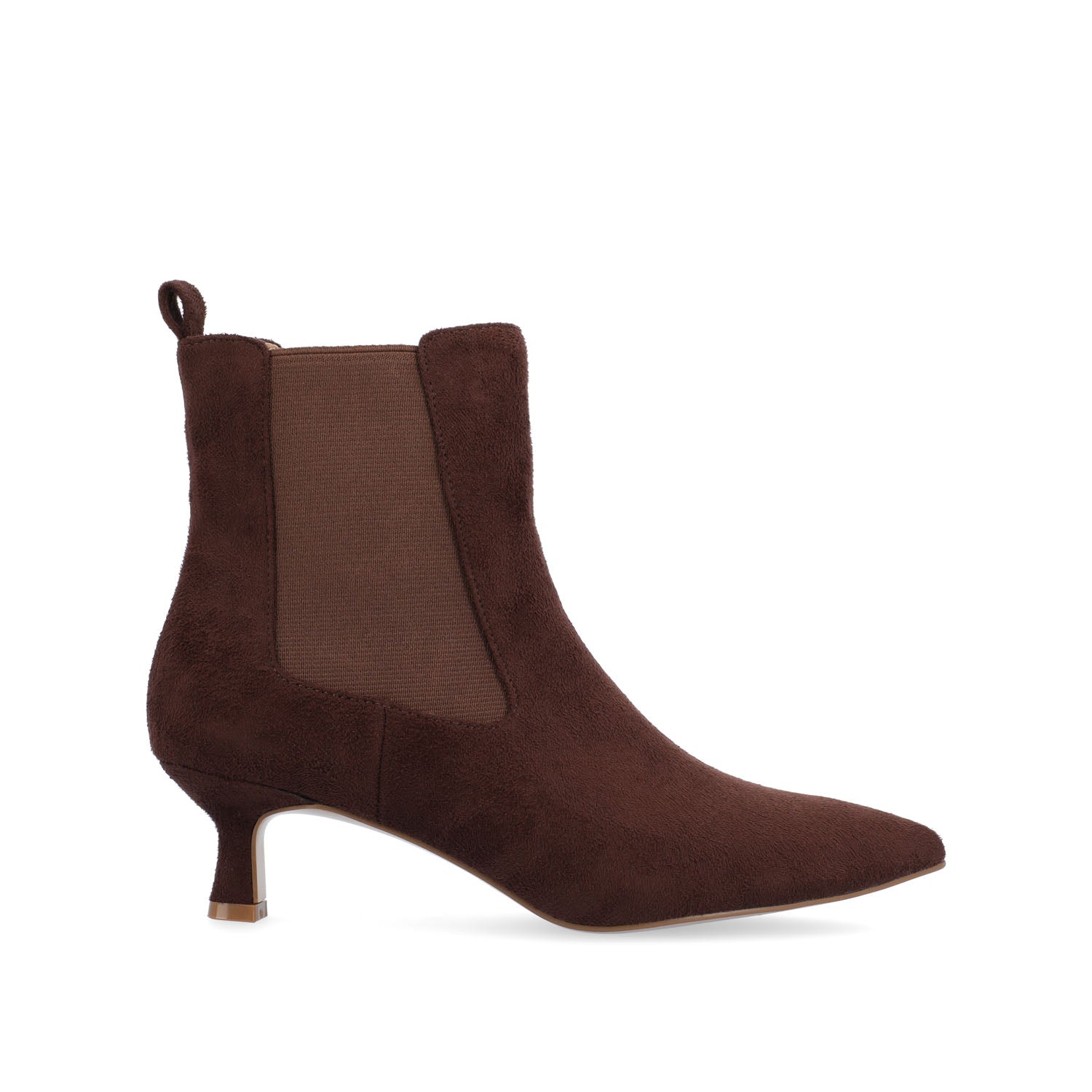 TENLEE CHELSEA BOOTIES IN WIDE - Brown Faux Suede