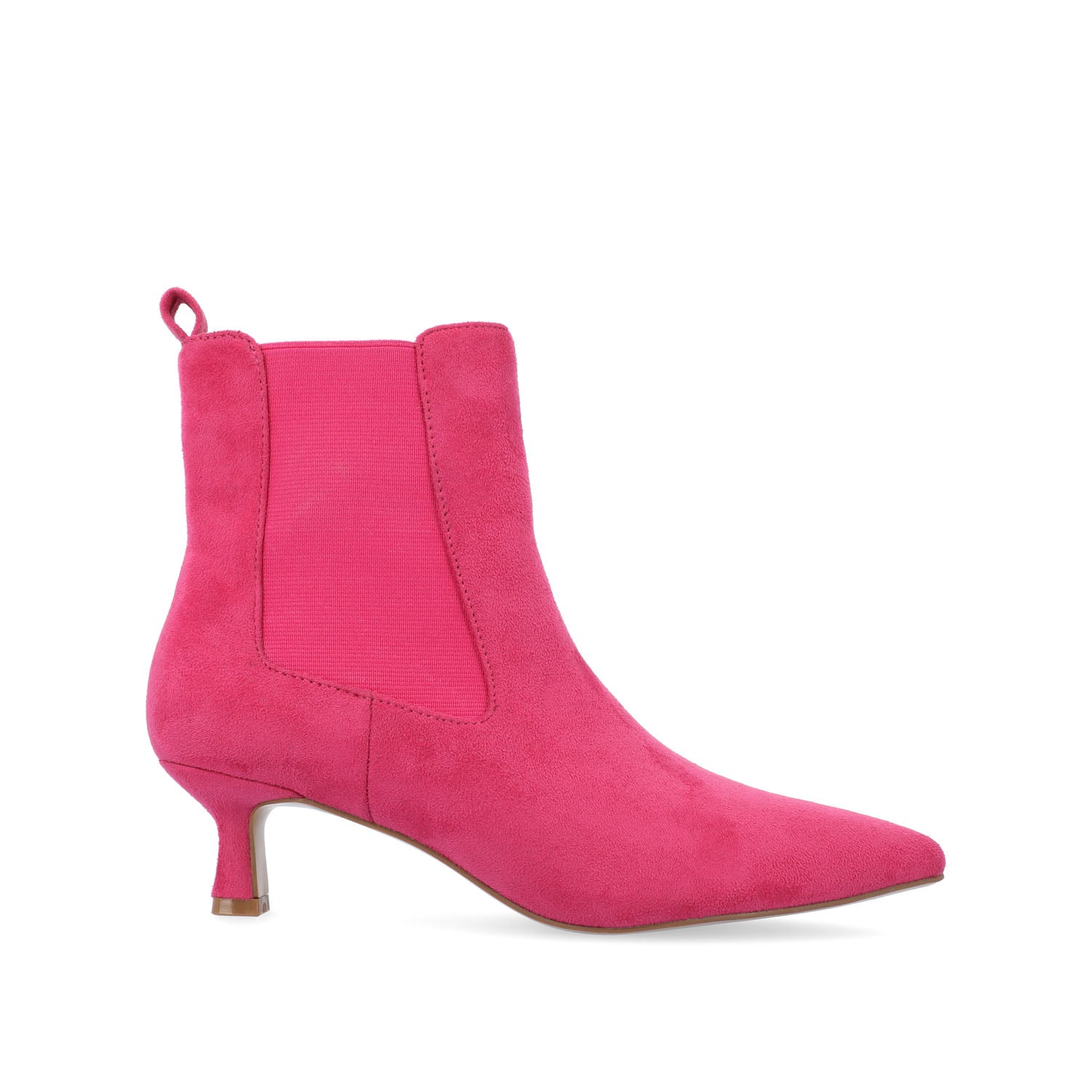 TENLEE CHELSEA BOOTIES IN WIDE - Pink Faux Suede
