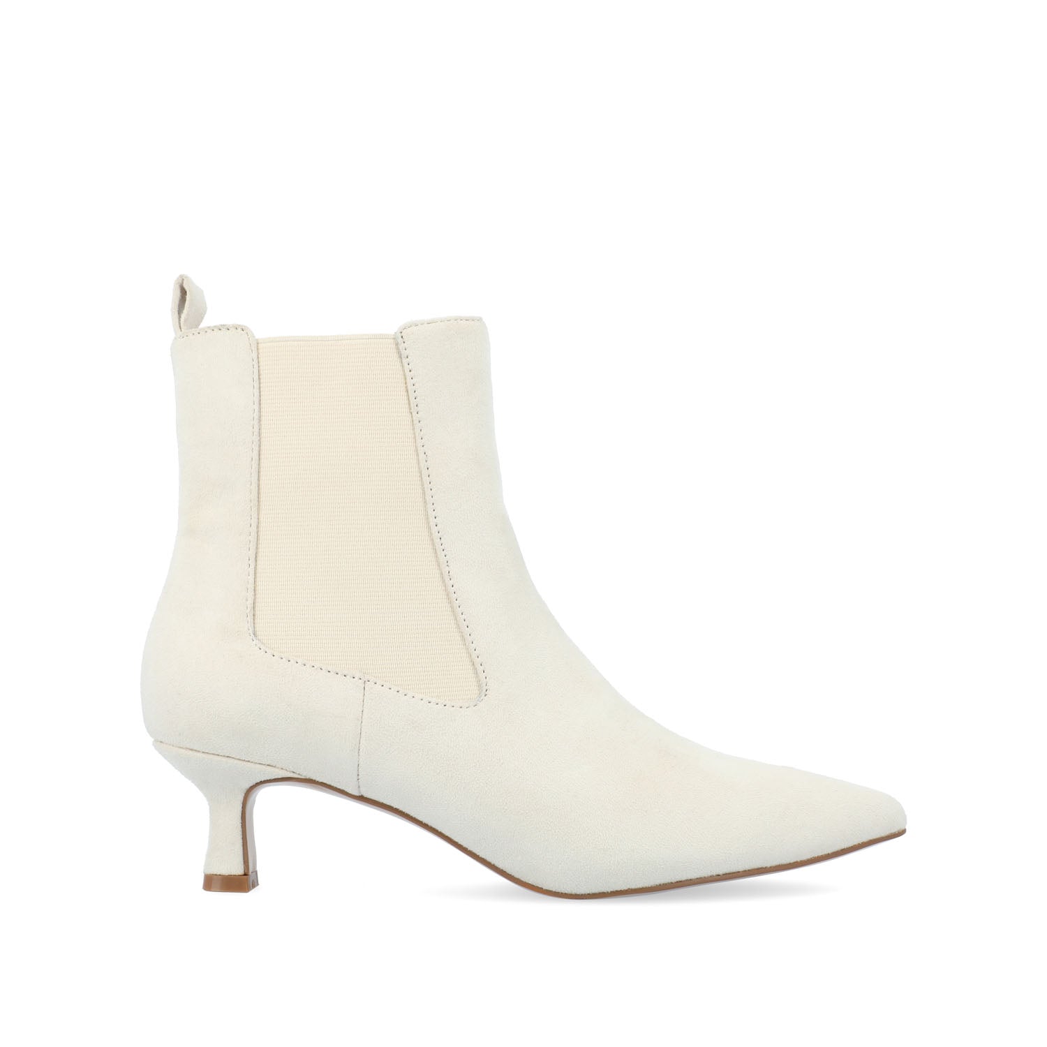 TENLEE CHELSEA BOOTIES IN FAUX SUEDE - Ivory Faux Suede