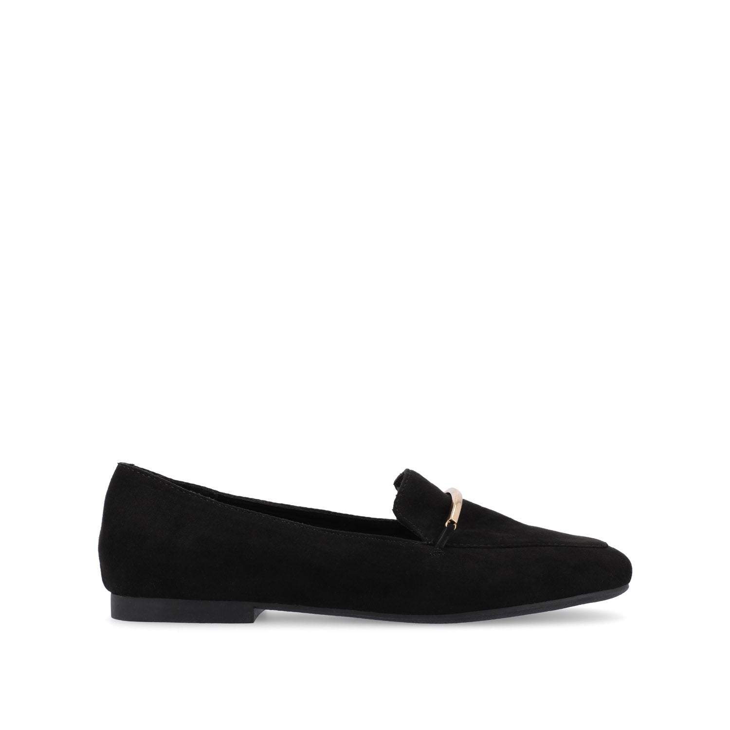 WRENN LOAFER FLATS IN FAUX SUEDE - Black Faux Suede