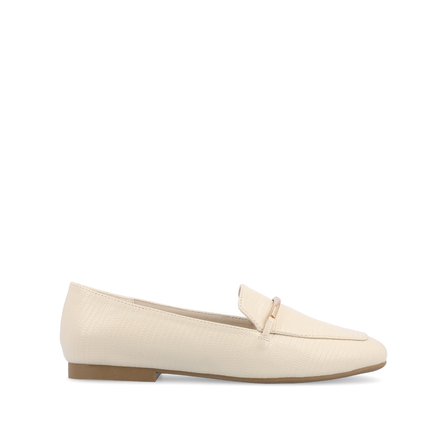 WRENN PRINTED LOAFER FLATS IN WIDE - Ivory Lizard